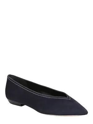 Veronica Beard Bancroft Pointed Flats - Navy