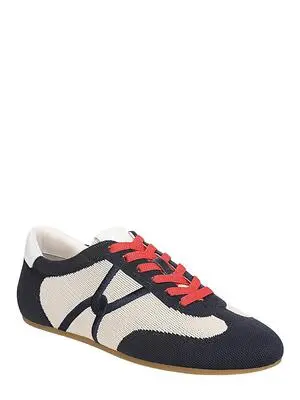 Veronica Beard Rivera Lace-Up Sneakers Navy/ecru