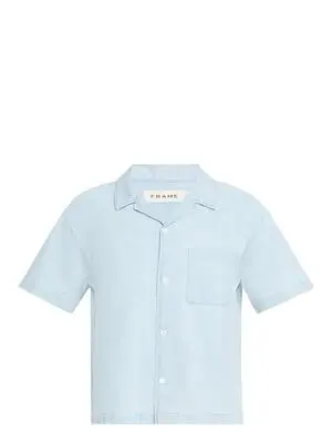 FRAME Short-sleeve Camp Collar Shirt - Blue