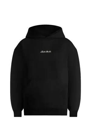 Manière De Voir Ollie Relaxed-fit Hoodie With Logo Embroidery - Black