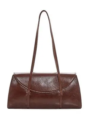 REFORMATION Elena Leather Shoulder Bag - Chestnut