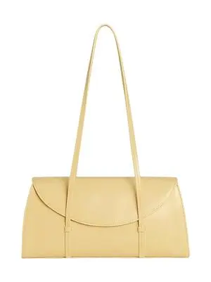 REFORMATION Elena Leather Shoulder Bag - Custard