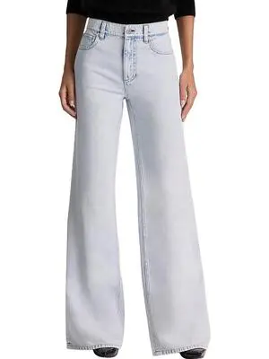 Alice + Olivia High-rise Wide-leg Jeans - Dark Light Indigo