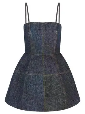 Fendi Bustier Quilted Cotton Dress - Blue