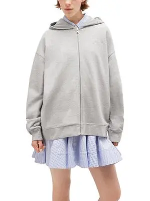 GANNI Teddy Zip Hoodie - Paloma Melange