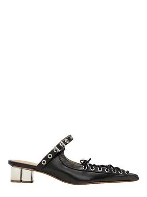 GANNI Eyelets Lace Up Mule Pumps - Black