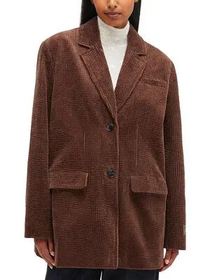 GANNI Seersucker Corduroy Jacket - Chicory Coffee
