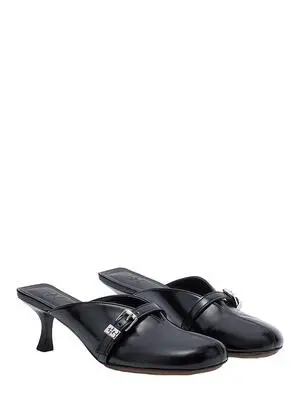GANNI Sue Kitten Heel Mules - Black