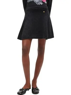 GANNI Chunky Sweater Knit Mini Skirt Phantom