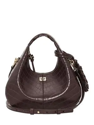 GANNI Mini Hobo Bag - Chocolate