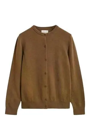 Gant Lambswool Button-up Cardigan - Brown