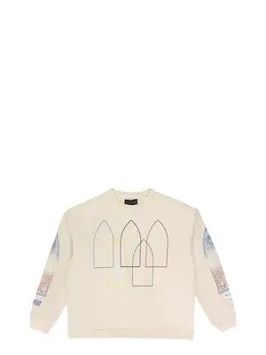 WHO DECIDES WAR Intertwined Windows Graphic Hoodie - Neutrals