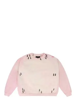 WHO DECIDES WAR Hardware-details Crew-neck Sweatshirt - Pink
