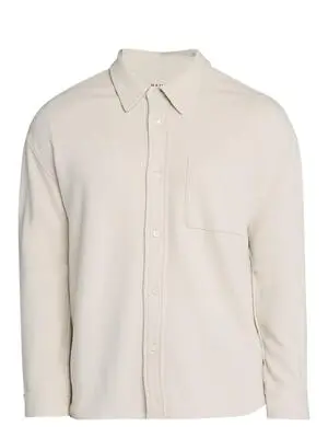 FRAME Cotton Waffle Texture Button-down Shirt - Beige