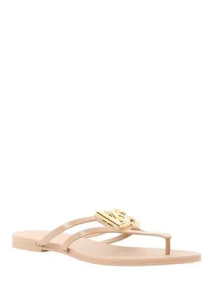 Dolce & Gabbana Dolce & Gabbana Rubber Beach Thong Sandals With DG Logo Detail Pink/gold