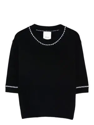 ALLUDE Contrast-trim T-shirt - Blue