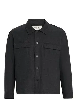 FRAME Wool-blend Two-pocket Overshirt - Gray