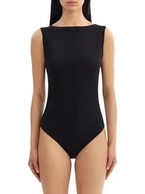 LAMARQUE Boat Neck Bodysuit - Black