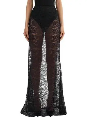 LAMARQUE Lace Maxi Skirt - Black