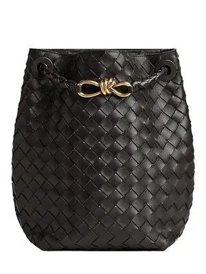 BOTTEGA  VENETA Andiamo Small Intrecciato Leather Bucket Bag Fondant/muse Brass