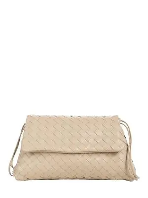 Bottega Veneta Giorno Intrecciato Shoulder Bag - Ecru/gold