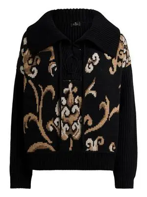Etro Patterned Wool Sweater - Black