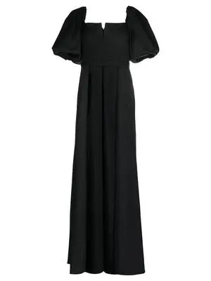 Alberta Ferretti Pleat-detail Gown - Black