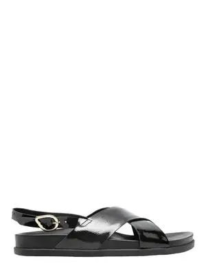 ANCIENT GREEK SANDALS Ikesia Crossover Strap Sandals - Black