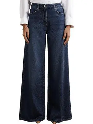 REISS High Rise Wide Leg Jeans - Dark Blue