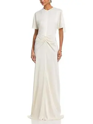 Victoria Beckham Gathered Waist Floor Length Dress - Ivory