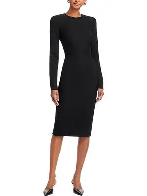 Victoria Beckham Long Sleeve Fitted T-shirt Dress - Black