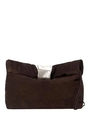 Staud Leather Cuff Clutch - Espresso