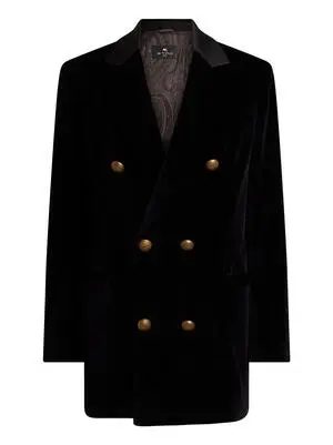 Etro Double-breasted Velvet Jacket - Black