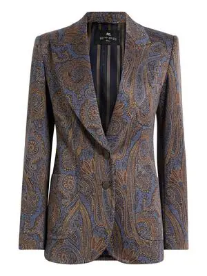 ETRO Etro Printed Cotton-Blend Blazer
