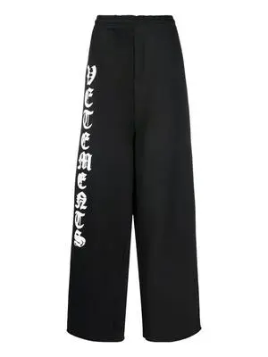 Vetements Logo-print Wide-leg Track Pants - Black