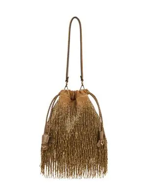 Etro Small Kalispera Shoulder Bag With Fringe - Gold