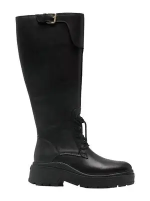 Liu Jo Buckle Lace-up Boots - Black