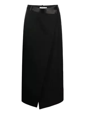 Simkhai Satin-belt Wrap Midi Skirt - Black