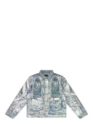 WHO DECIDES WAR Heavy Metal Denim Trunker Jacket - Silver