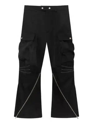 FFFPOSTALSERVICE Zip-detail Cotton Cargo Trousers - Black