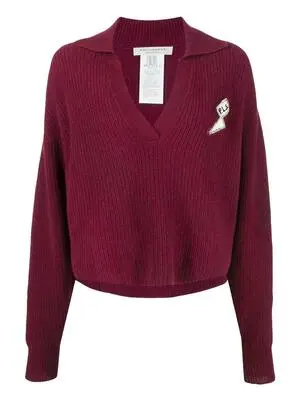 Philosophy Di Lorenzo Serafini Logo-patch Chunky-knit Jumper - Red