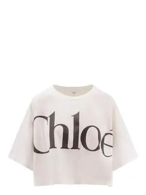 Chloé Cotton T-shirt With Logo - White