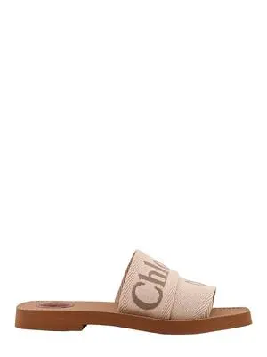 Chloé Woody Linen Sandals - Beige