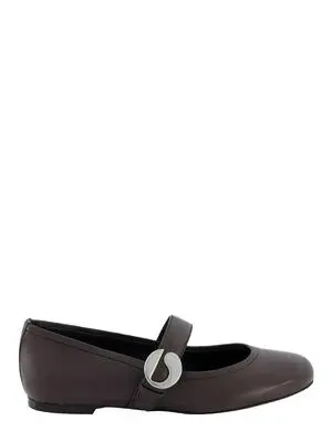 Coperni Strap C-shape Buckle Ballet Flats - Brown