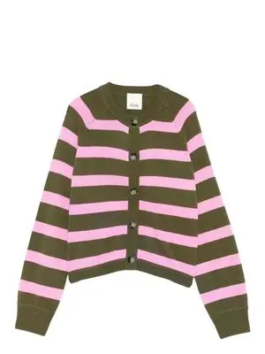 ALLUDE Stripe-Pattern Cardigan