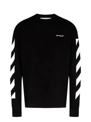 Off-White Diagonal Stripes Logo Sweatshirt - Black