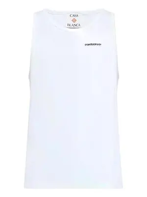 Casablanca Embroidered-logo Ribbed Tank Top - White