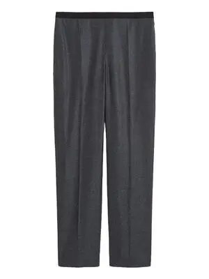 Cos Wool-flannel Straight-leg Pants - Gray
