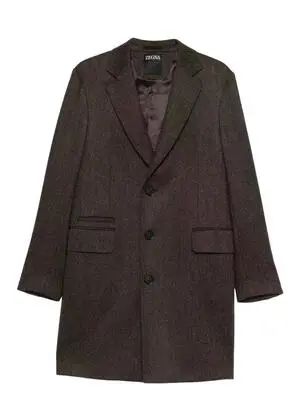 Zegna Buttoned Pocket Coat - Brown