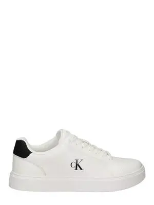 Calvin Klein Logo Leather Sneakers - White